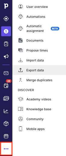 Exporting data from Pipedrive - Knowledge Base | Pipedrive